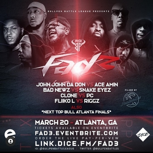 Fad3 - The Bullpen Battle League | Battle Rap Event | VerseTracker